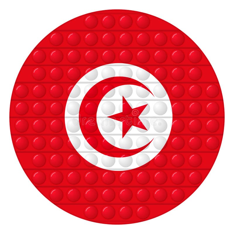 Glass Light Ball With Flag Of Tunisia Round Sphere Template Icon