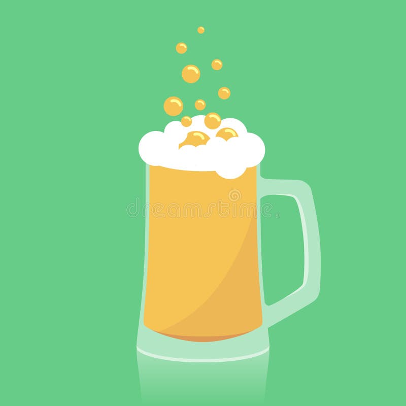 Glass of Light Beer and Flying Bubbles Stock Vector - Illustration of ...
