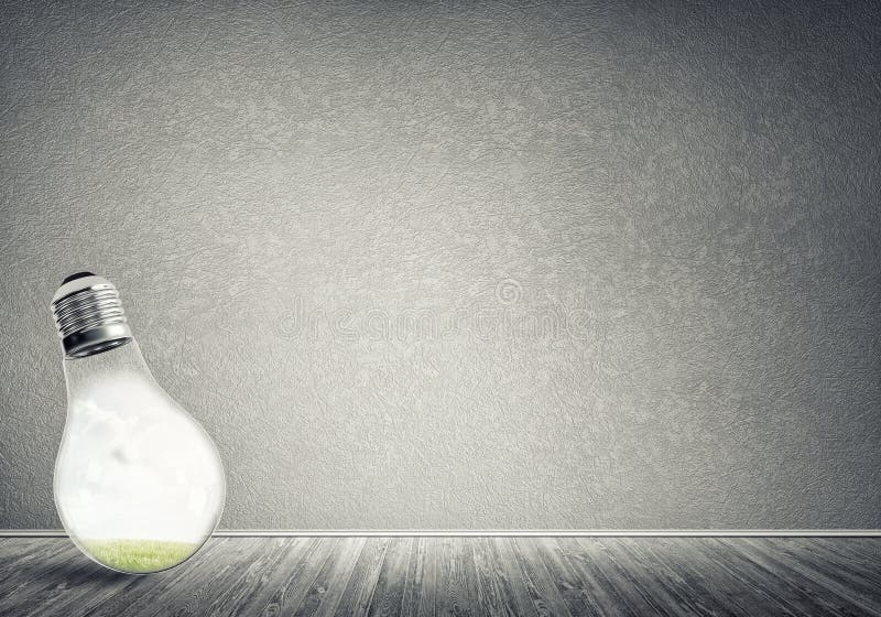 Light bulb in room stock image. Image of bright, filament - 198564089