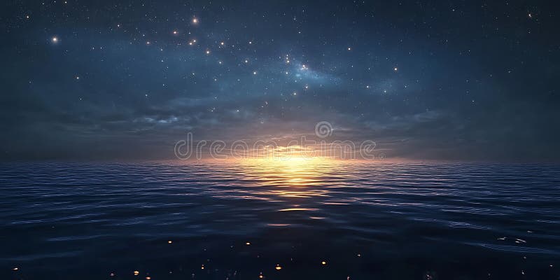 GlassLike Ocean Reflecting the Glowing Horizon Wallpaper Background ...