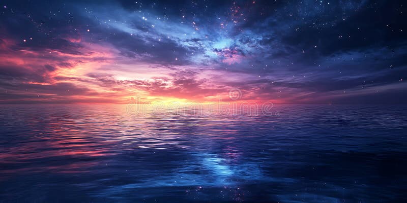 GlassLike Ocean Reflecting the Infinite Sky Wallpaper Background Stock ...