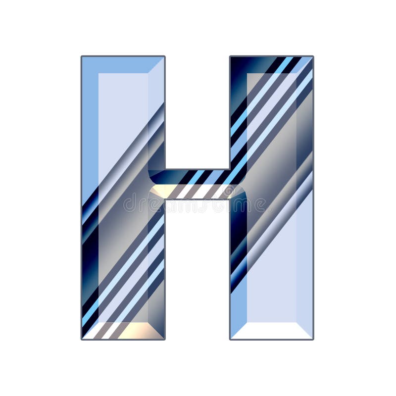 Glass Line Modern H stock illustration. Illustration of alphabet ...