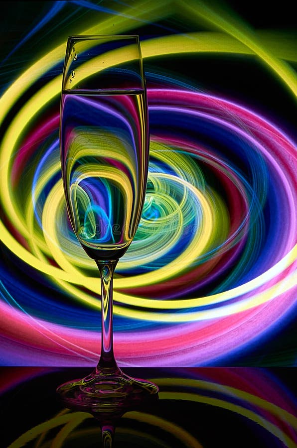 Glass with Liquid on the Left with Concentric Circles Stock Photo ...