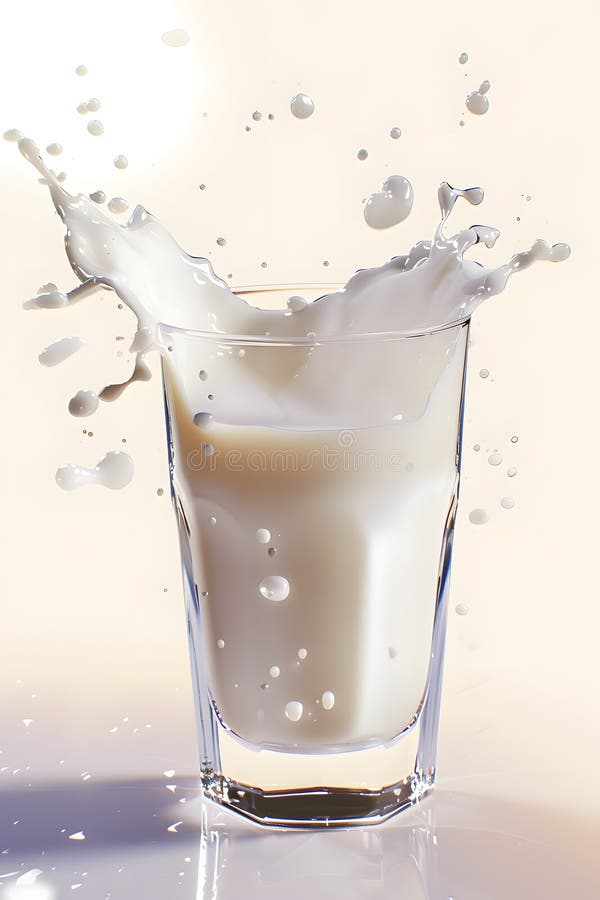 A Glass of Liquid with Milk Splashing Out, a Refreshing Drinkware ...