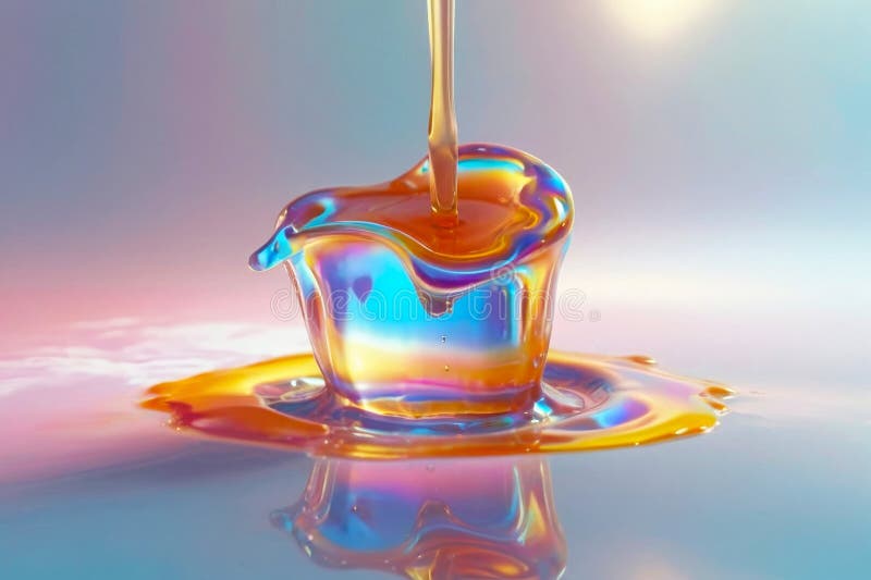 A Glass of Liquid, Mixture of Different Colors, Creating a Beautiful ...