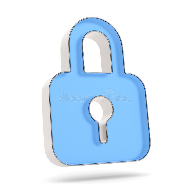 Glass Lock on White Background. Isolated 3D Illustration Stock ...