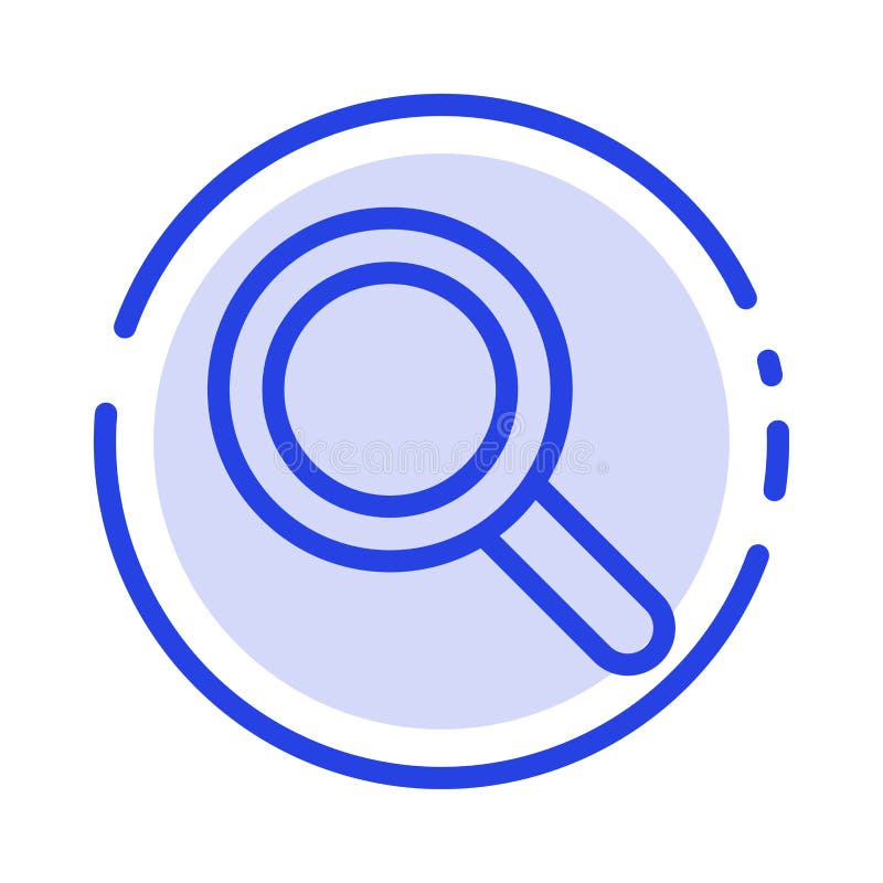 Glass, Look, Magnifying, Search Blue Dotted Line Line Icon Stock Vector ...