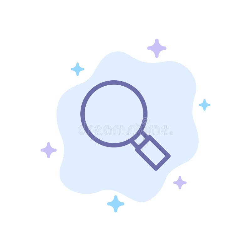 Glass, Look, Magnifying, Search Blue Icon on Abstract Cloud Background ...
