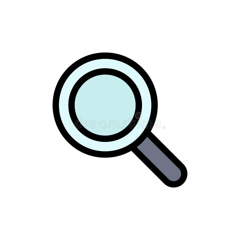 Glass, Look, Magnifying, Search Flat Color Icon. Vector Icon Banner ...