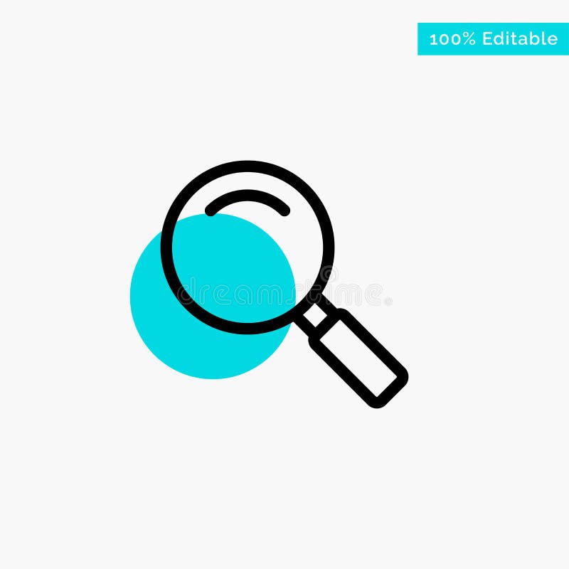 Glass, Look, Magnifying, Search Turquoise Highlight Circle Point Vector ...