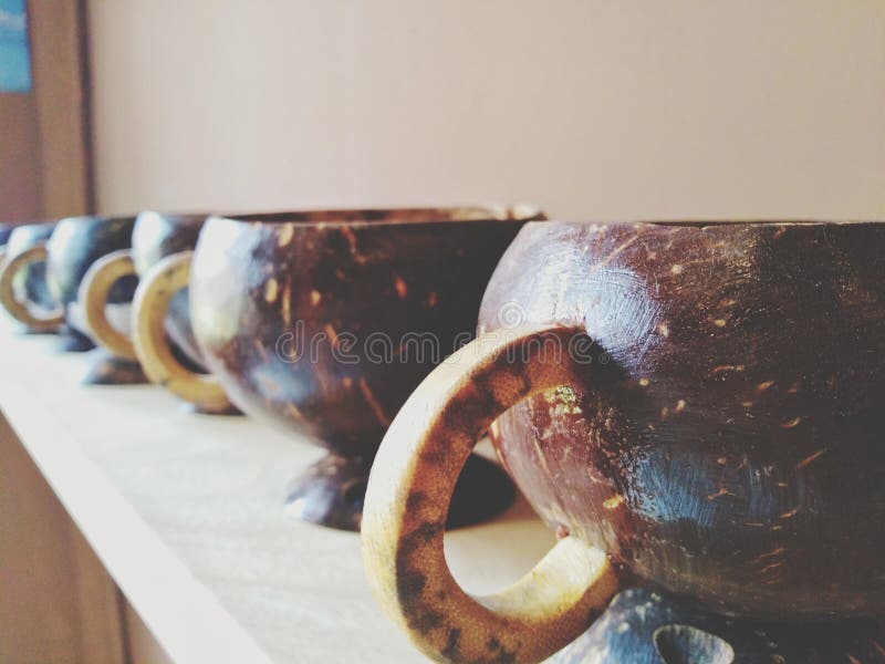 Glass Made from Coconut Shell. Stock Photo - Image of coconut, glass ...