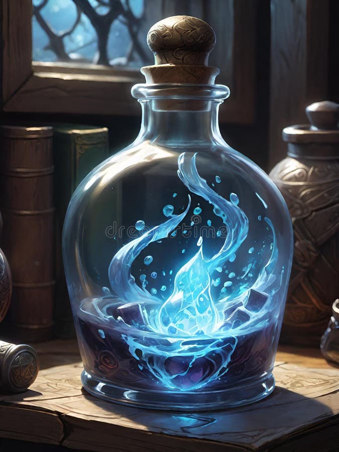 A Glass of Magic Potion with a Candle Stock Illustration - Illustration ...