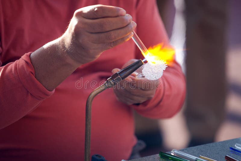 Glass Making Process - Lampwork Stock Image - Image of craft, handcraft ...