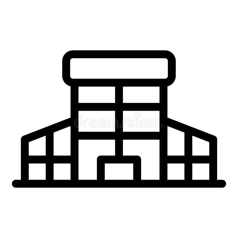 Glass Mall Building Icon, Outline Style Stock Vector - Illustration of ...
