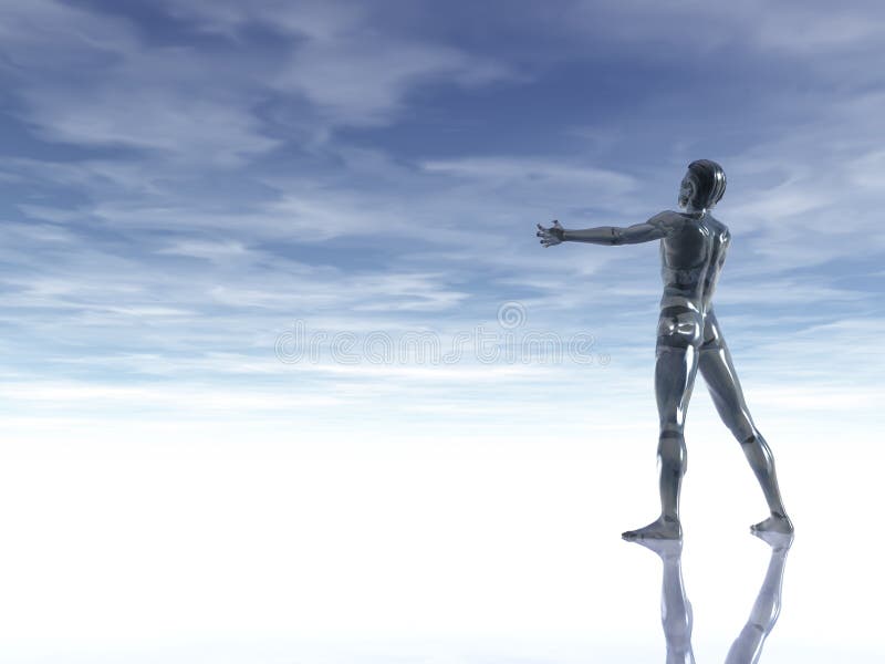 Glass Statue of a Man: 3d Printed Religious Symbolism in Moebius Style ...