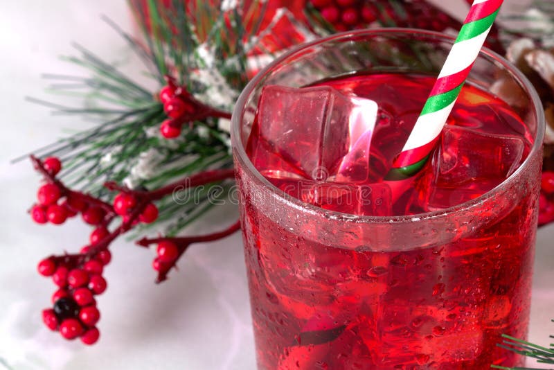 Glass of Mango Dragonfruit Refresher Drink on Marble Table with Ice ...