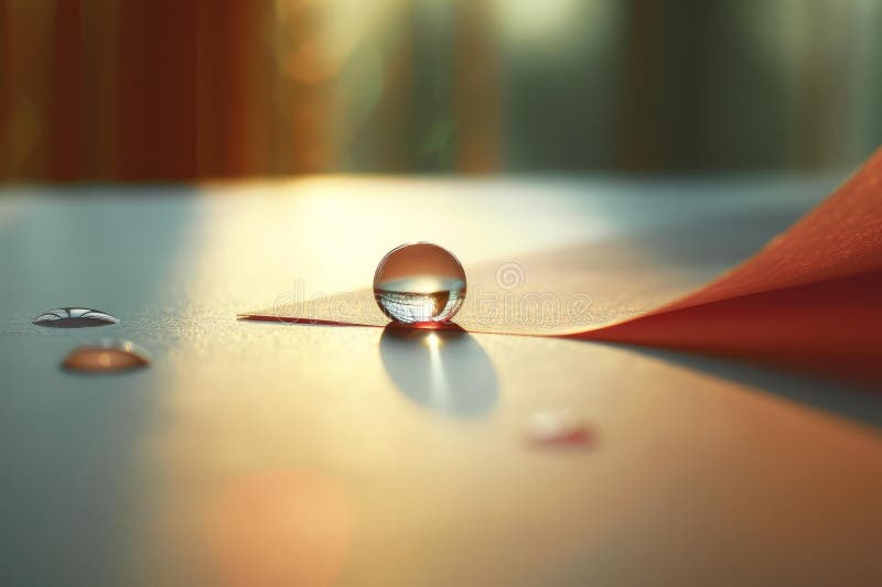Glass Marble Casting Beautiful Lens Flare on Surface Stock Photo ...