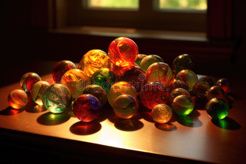 Glass Marbles Illuminated by Sunlight Stock Illustration - Illustration ...