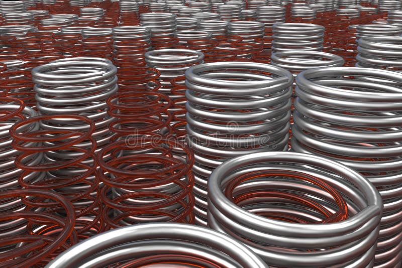 Glass and Metal Springs and Coils Stock Illustration - Illustration of ...