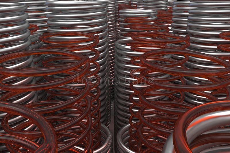 Glass and Metal Springs and Coils Stock Illustration - Illustration of ...