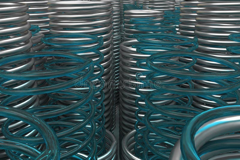 Glass and Metal Springs and Coils Stock Illustration - Illustration of ...