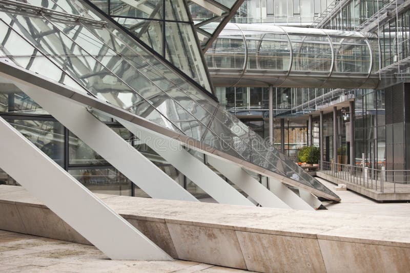 Glass and Metal Structure of a Business Building Stock Photo - Image of ...