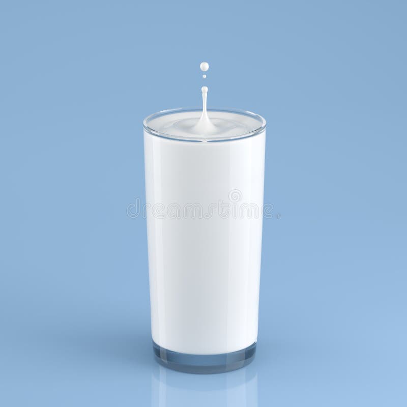 A Drop in a Glass of Milk 3D Render Stock Illustration - Illustration ...