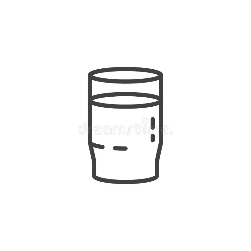 Glass Of Milk Line Icon Stock Vector Illustration Of Full 145068996