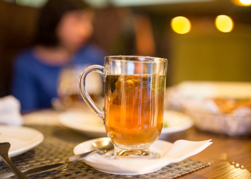 A Glass of Mint Tea in a Restaurant Stock Image - Image of sweet ...