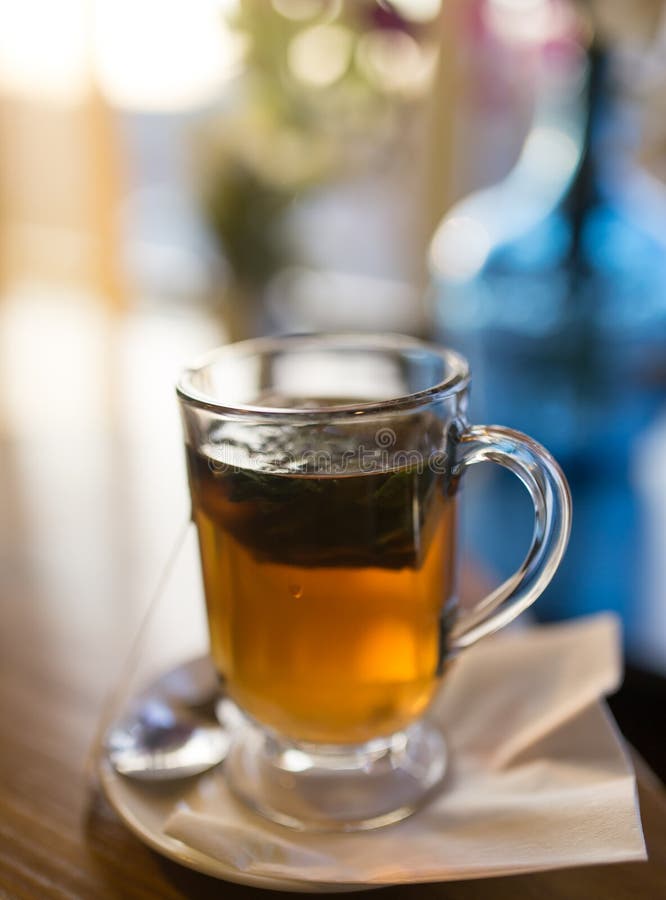 A Glass of Mint Tea in a Restaurant Stock Image - Image of mint ...