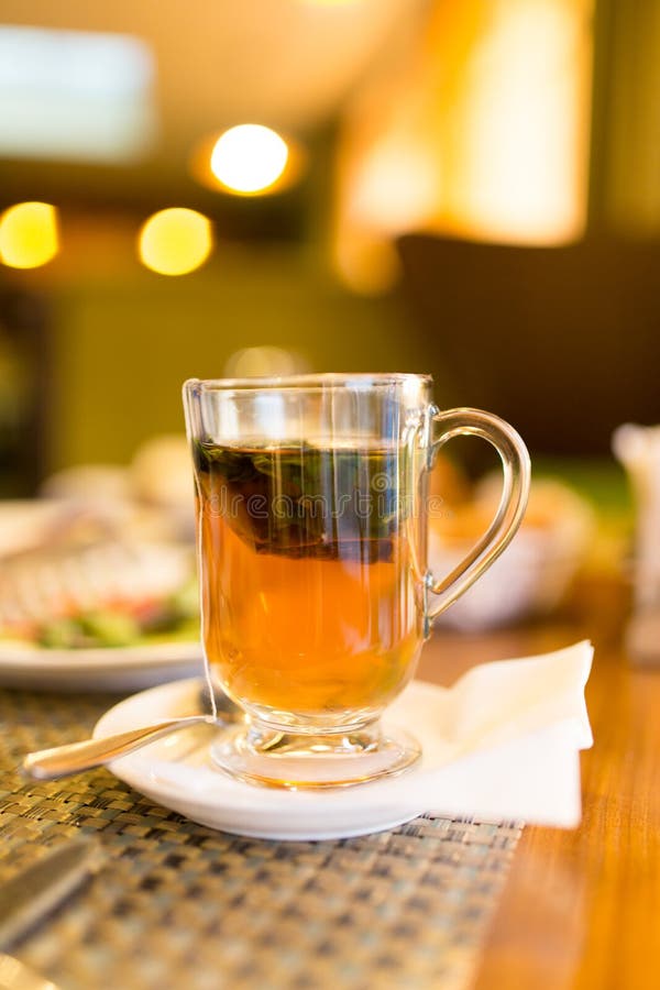 A Glass of Mint Tea in a Restaurant Stock Photo - Image of sugar, cane ...