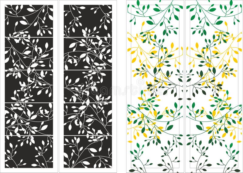 Glass Mirror Door Partition Design Vector Stock Illustration ...