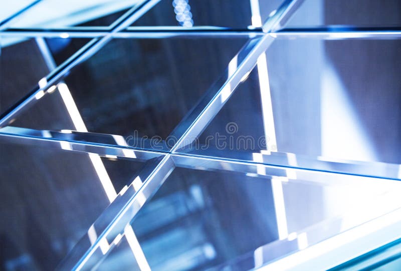 Glass, Mirror Reflection Shapes and Shadows. Close-up Details Stock ...