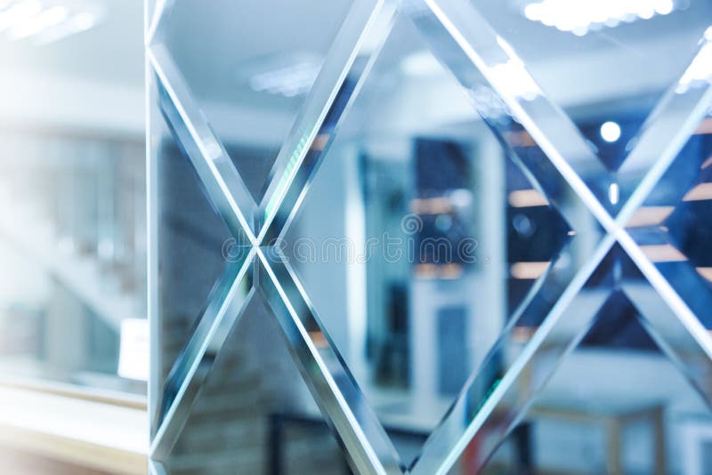 Glass, Mirror Reflection Shapes and Shadows. Close-up Details Stock ...