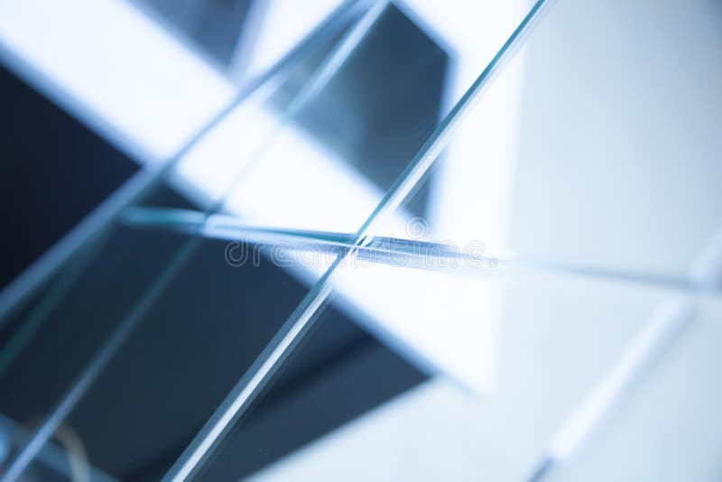 Glass, Mirror Reflection Shapes and Shadows. Close-up Details Stock ...