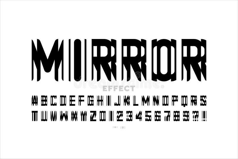 Glass Mirror Style Modern Font Stock Vector - Illustration of english ...