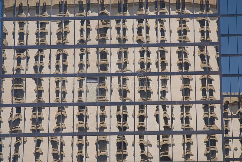 Glass Mirror Windows with Reflections of Buildings and Patterns Stock ...
