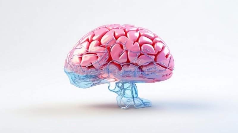 A Glass Model of a Human Brain on a White Background. Generative Ai ...