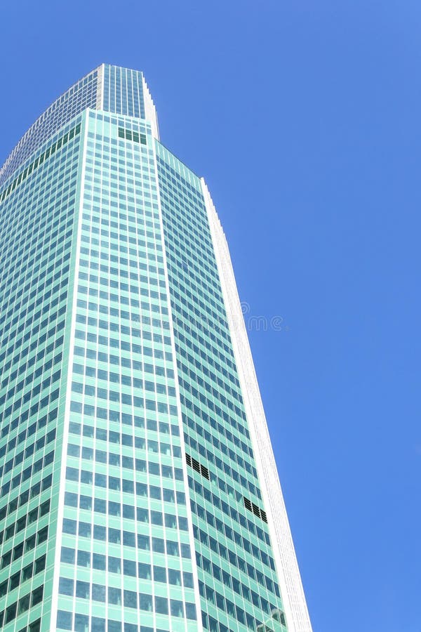 Glass Modern Skyscraper Building Opposite Blue Sky Stock Photo - Image ...