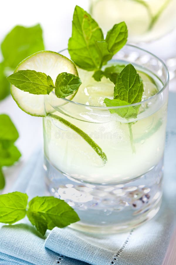 Glass of Mojito Cocktail with Rum and Lime Stock Photo - Image of mint ...