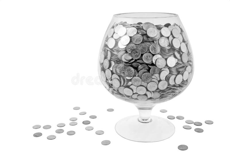 Glass With Money Picture. Image: 8416647