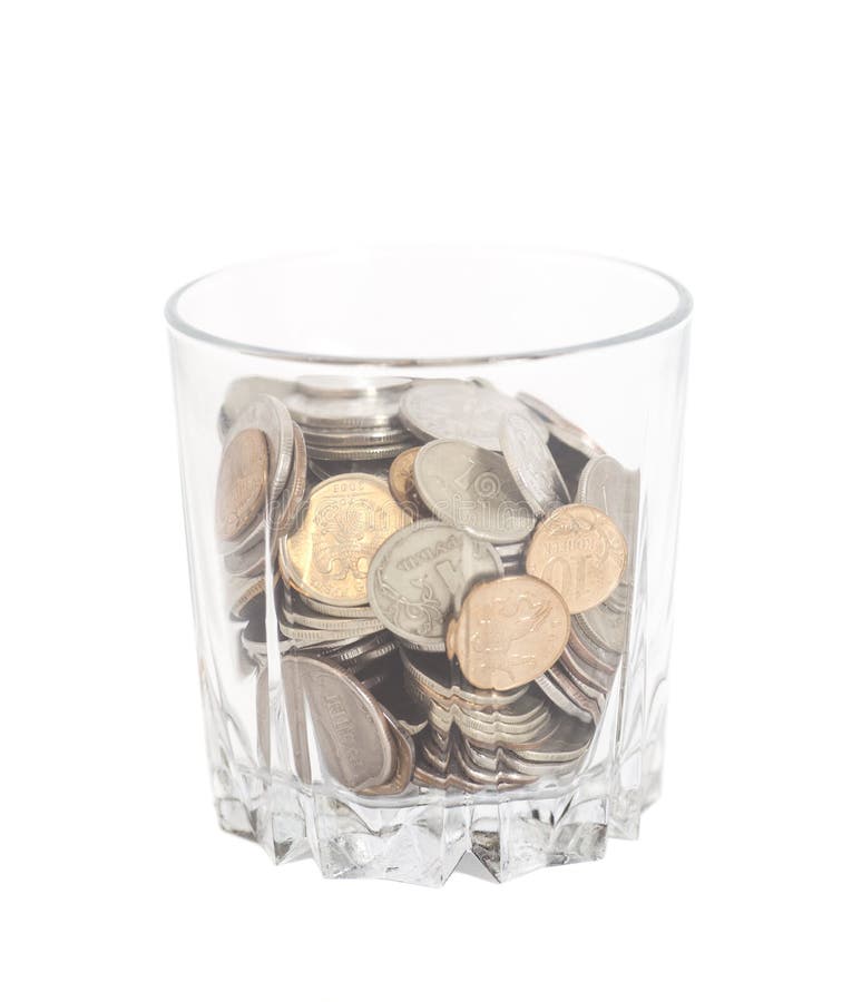 Glass with money stock photo. Image of cent, european - 57261850
