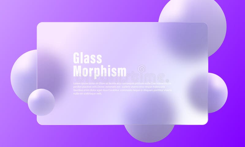 Glass Morphism Background with Floating Spheres. Frosted Glass Effect ...