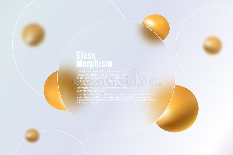 Glass Morphism Banner Template. Clear Glass Circle with Blur Effect ...