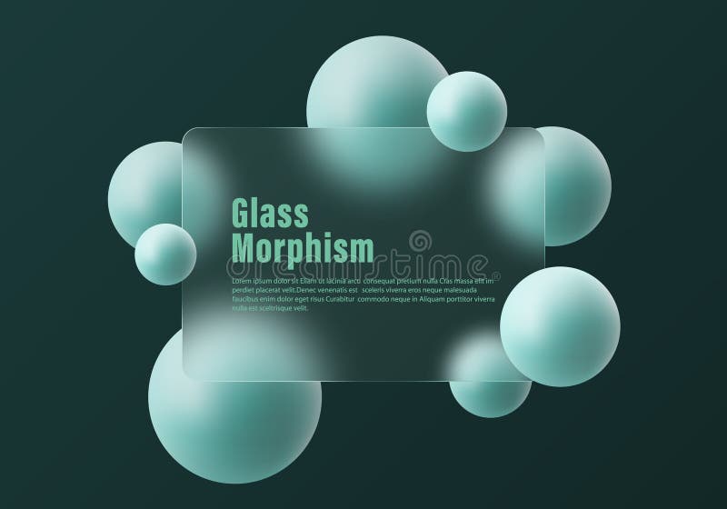 Glass Morphism Design with Frosted Glass Partition and Floating Spheres ...