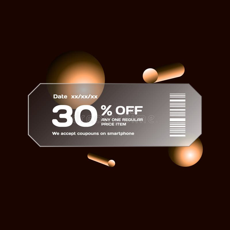 Glass Morphism Effect Discount Coupon Vector Stock Vector ...