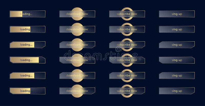Glass Morphism Effect. Set of Transparent Frosted Acrylic Buttons and Loading Bars Stock Vector ...