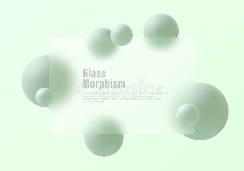 Glass Morphism Illustration, Light Gradient Background with Baffle and ...