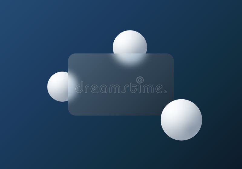 Glass Morphism Rectangle on Dark Blue Background with White Matte ...