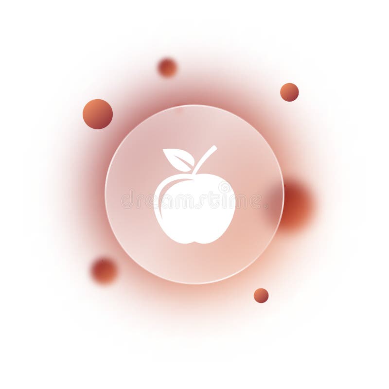 Glass Morphism Red Apple Icon Stock Vector - Illustration of ball ...